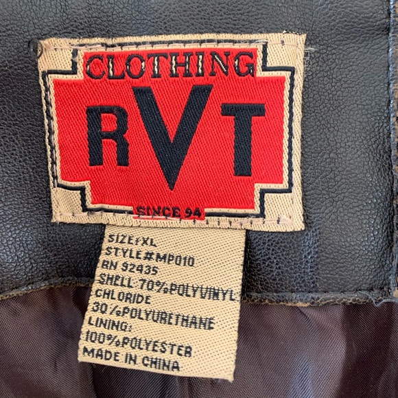 RVT | Jackets & Coats | Rvt Brown Faux Leather Distressed Jacket Size ...
